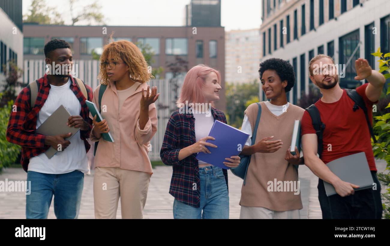 Happy multiracial friends diverse classmates multiethnic students ...