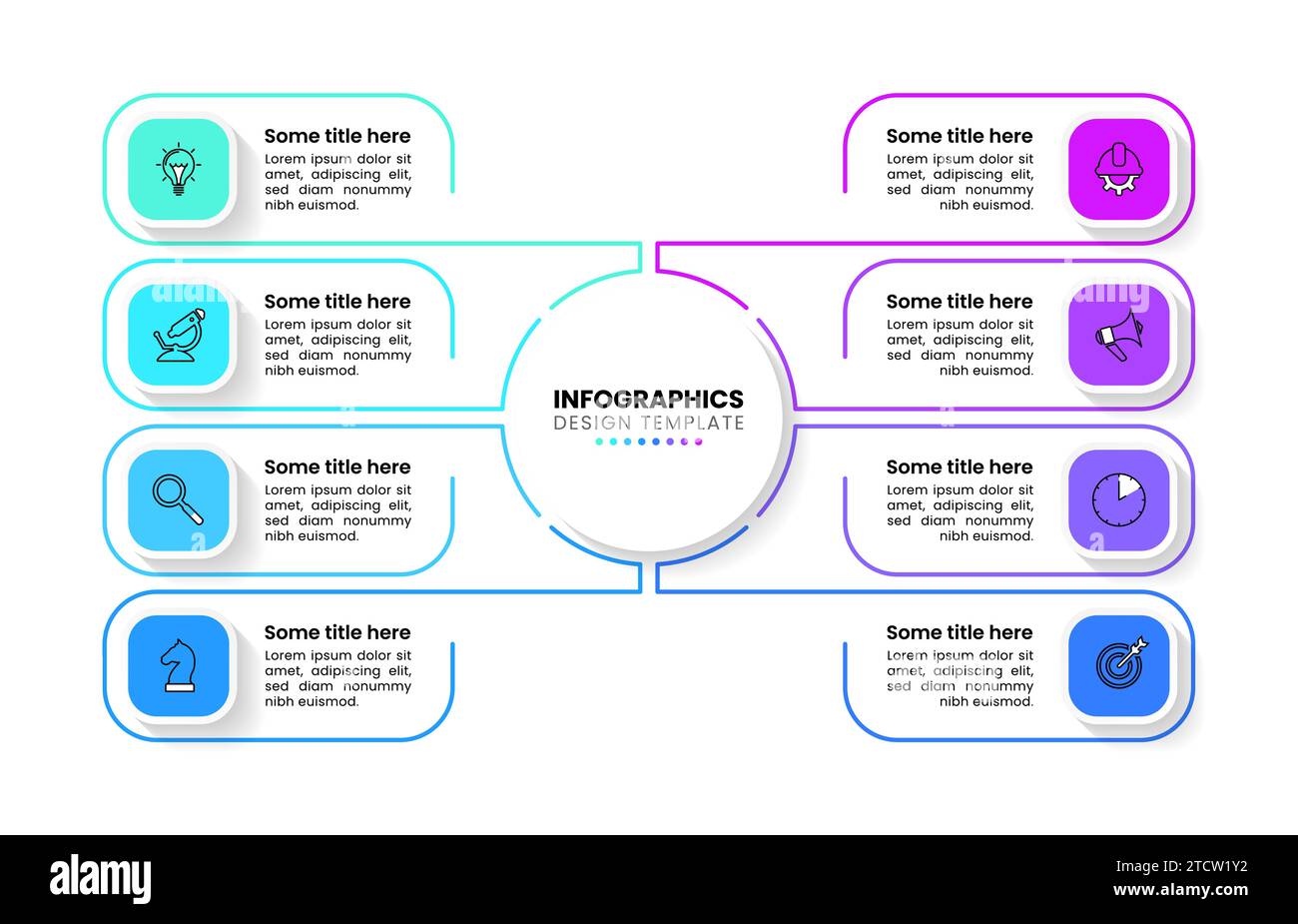 Infographic template with icons and 8 options or steps. Can be used for ...