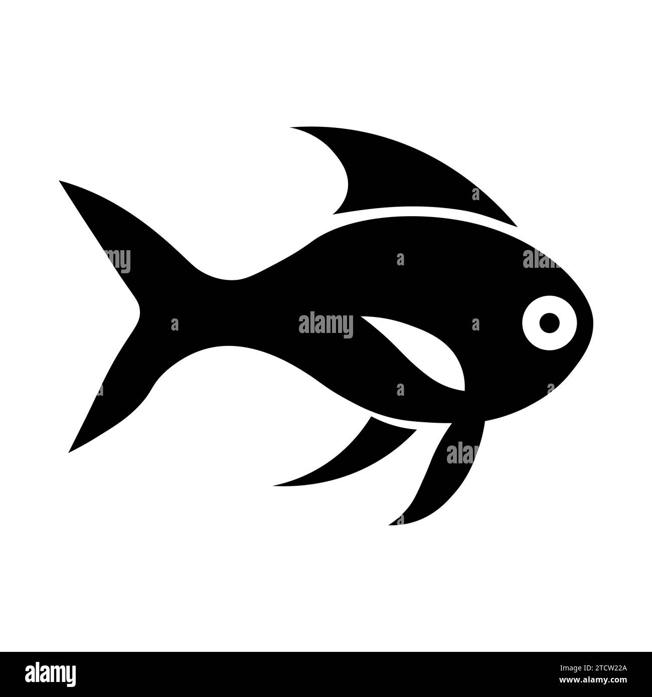 Fish black vector icon on white background Stock Vector Image & Art - Alamy