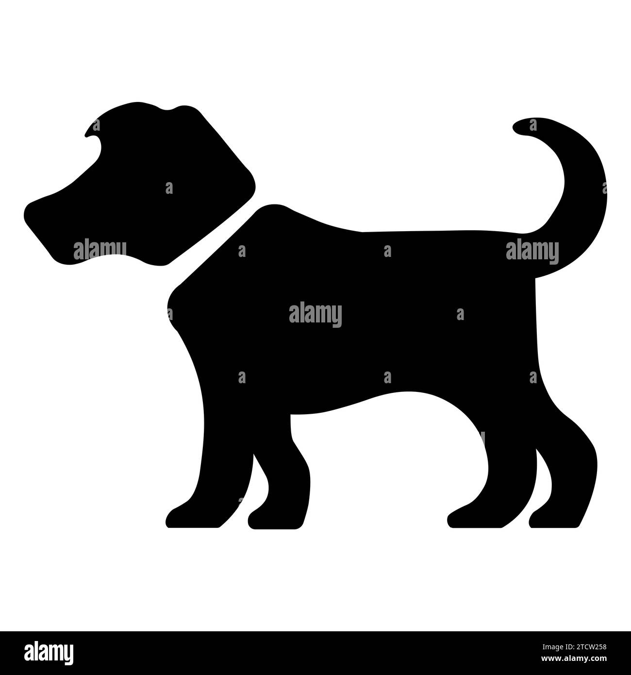 Dog black pictogram on white background Stock Vector Image & Art - Alamy