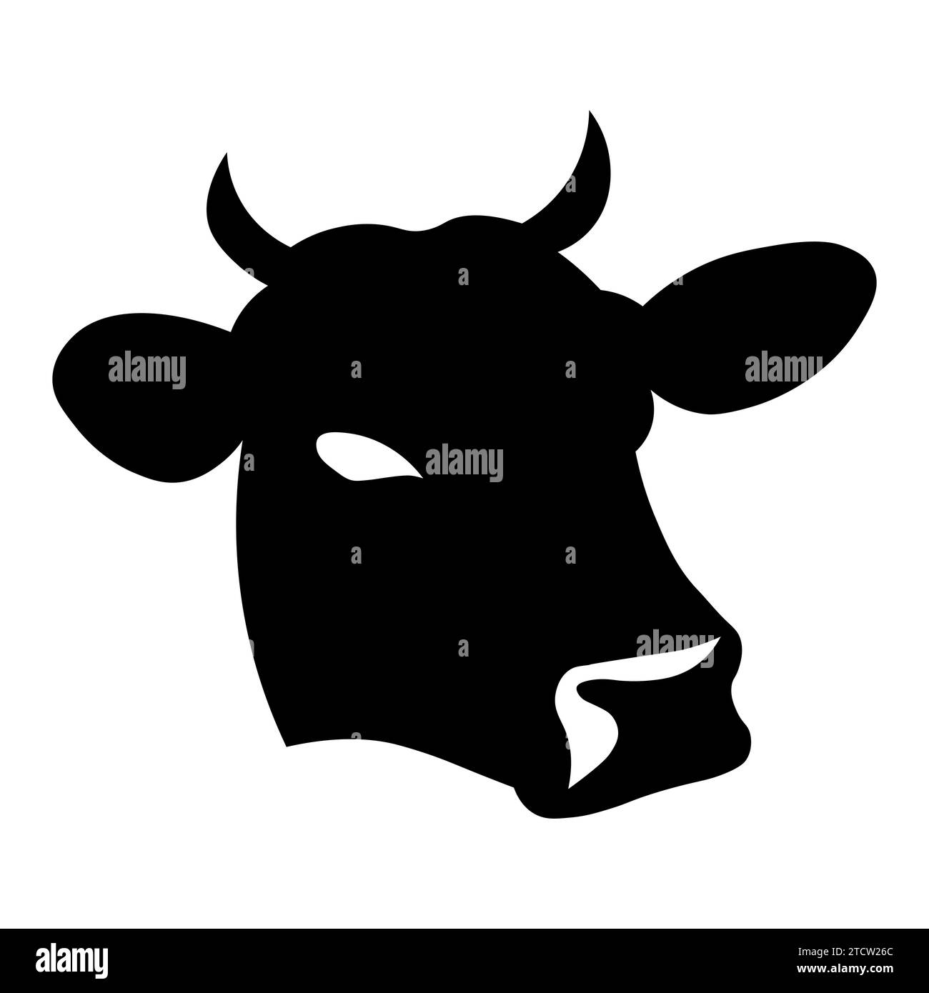Cow head vector black icon on white background Stock Vector Image & Art ...