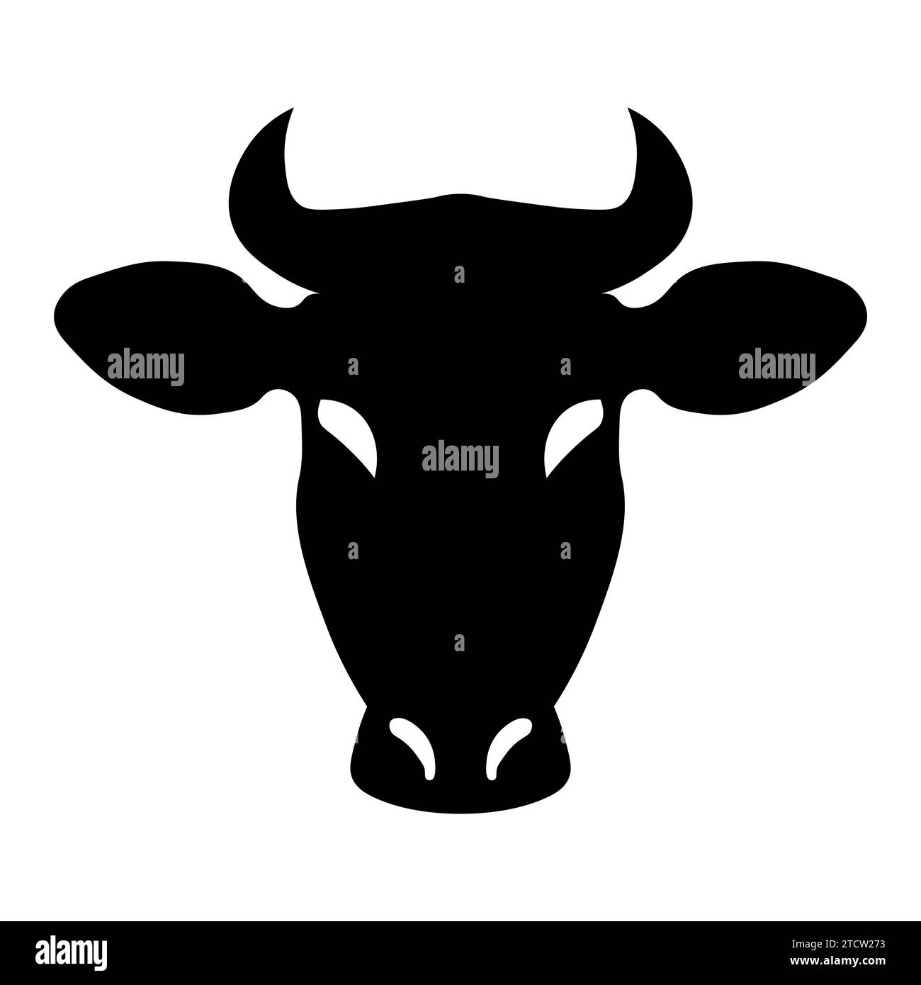 Cow head vector black icon on white background Stock Vector Image & Art ...