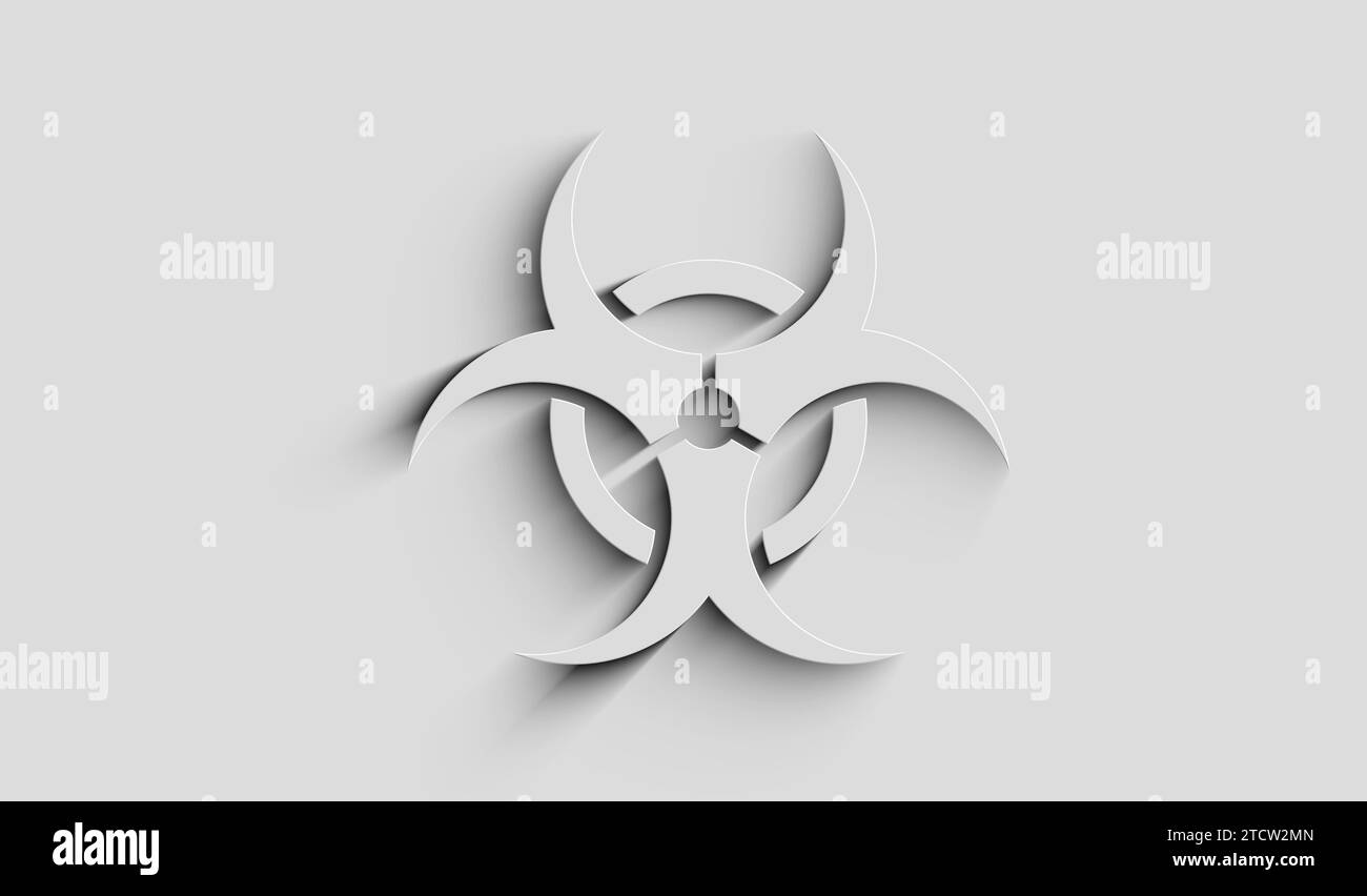 Biohazard danger alert and virus warning symbol with natural shadow ...