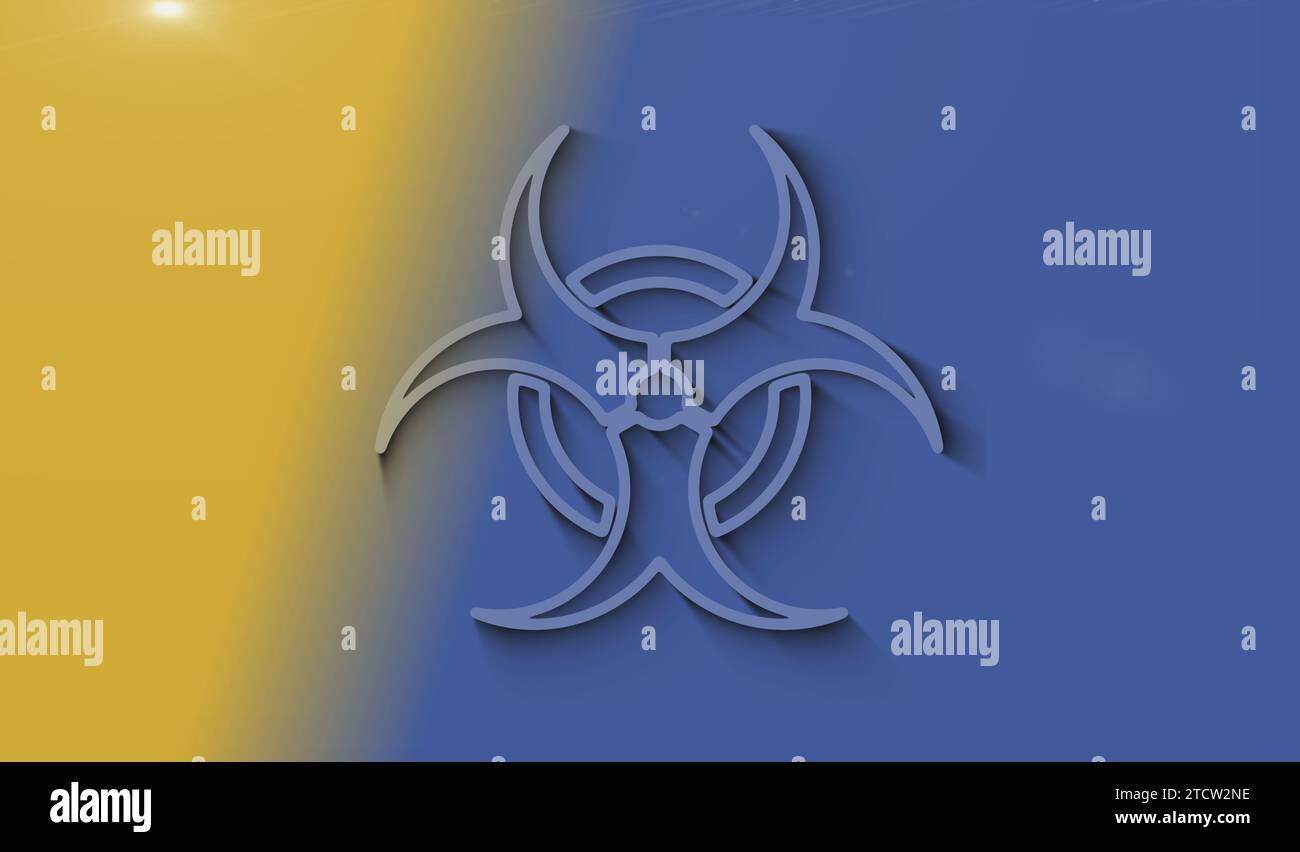 Biohazard danger alert and virus warning symbol with natural shadow ...