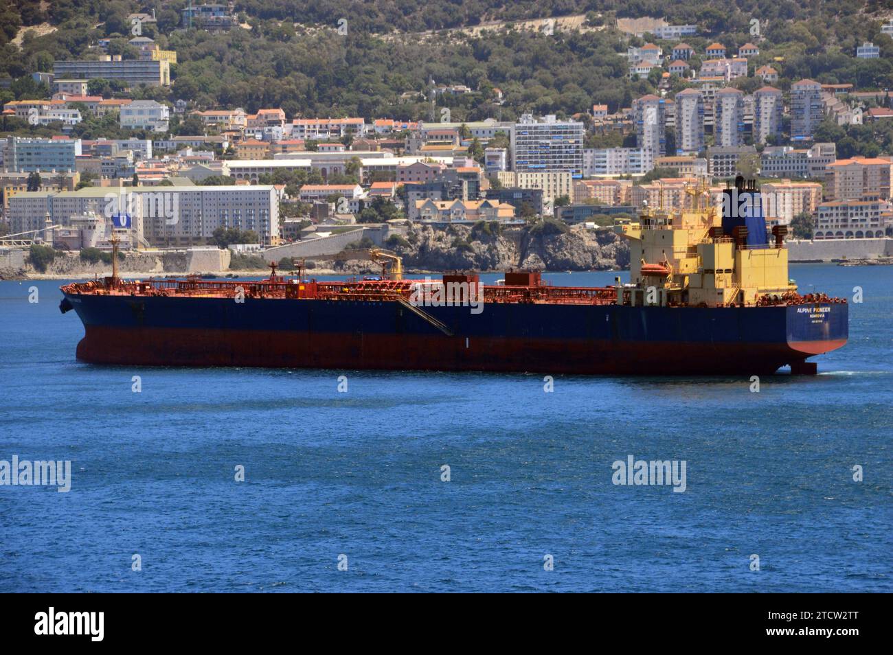 'Alpine Pioneer' a Crude Oil Tanker Anchoured in the Bay of Gibraltar ...