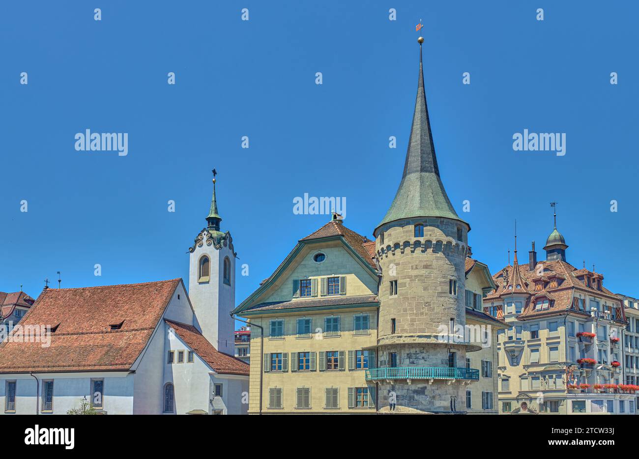Lucerne, Switzerland, view of the Corner tower (also known as Greider ...
