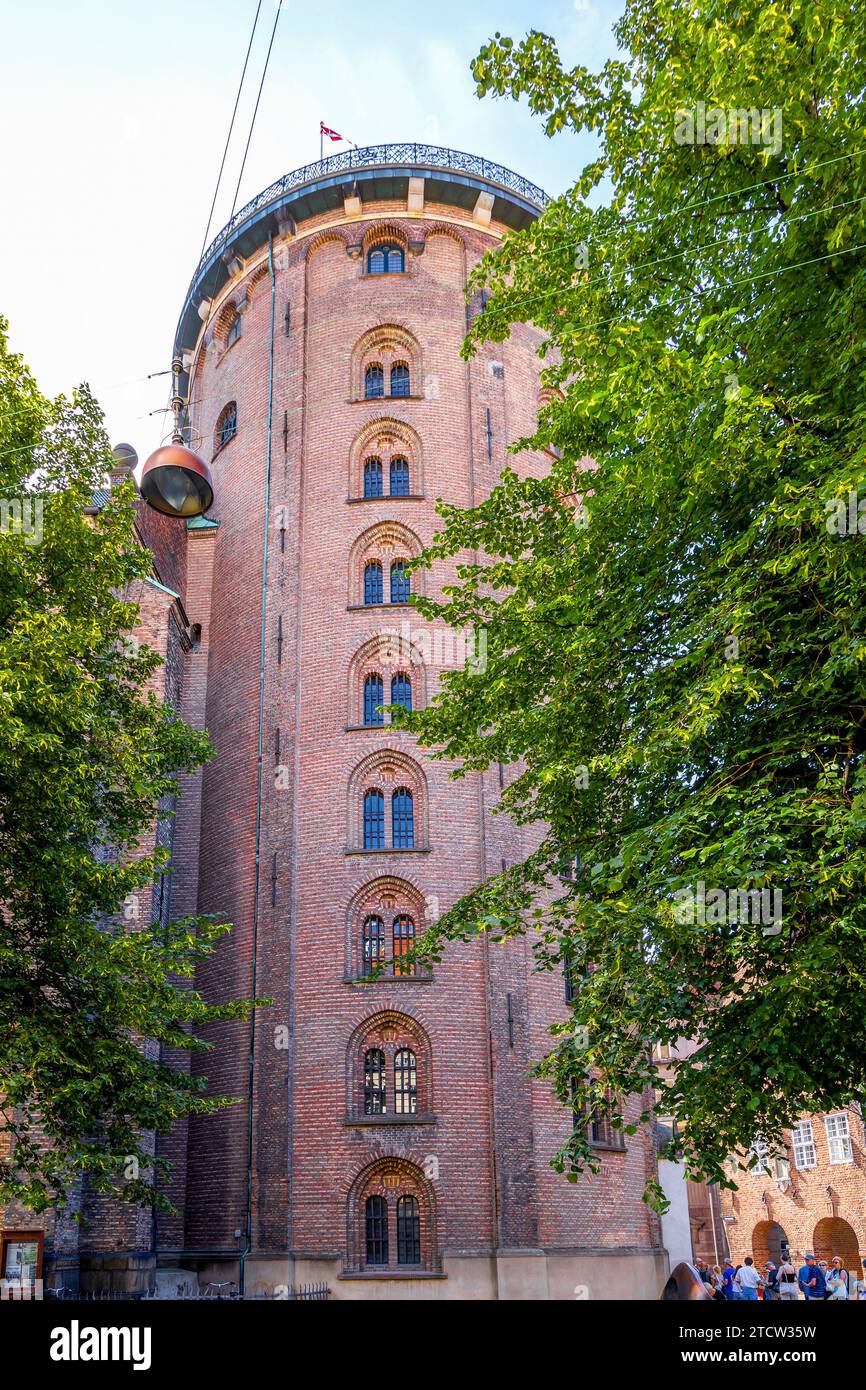 The Round Tower and Trinitatis Church in Copenhagen. Famous landmark in ...