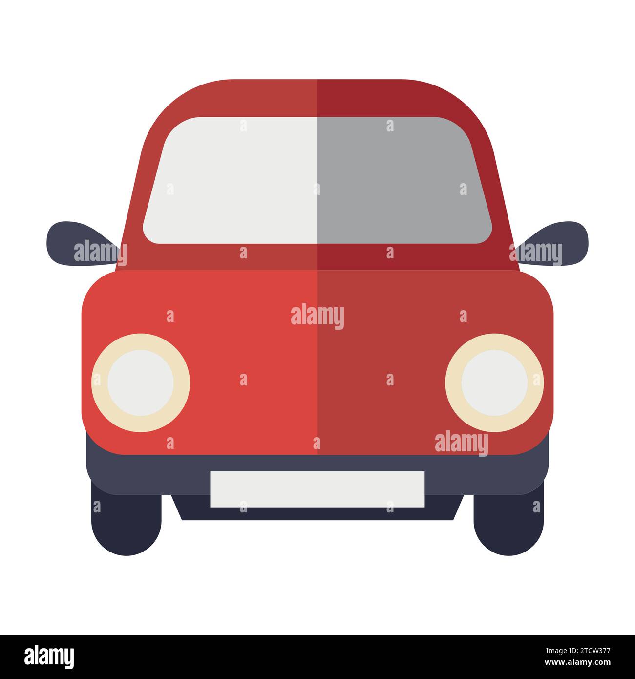 Red vector car front view icon on white background Stock Vector Image ...
