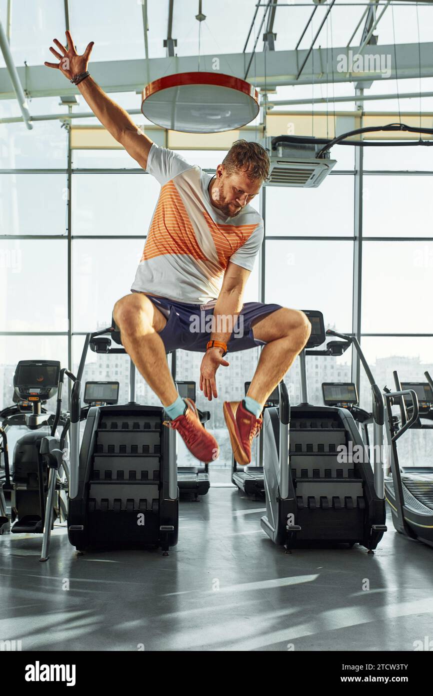 Strong muscular sportsman works out hi-res stock photography and images ...