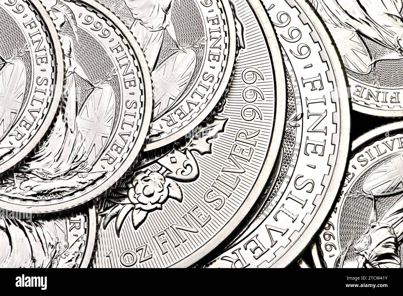 Silver bullion coins - .999 fine silver Stock Photo - Alamy
