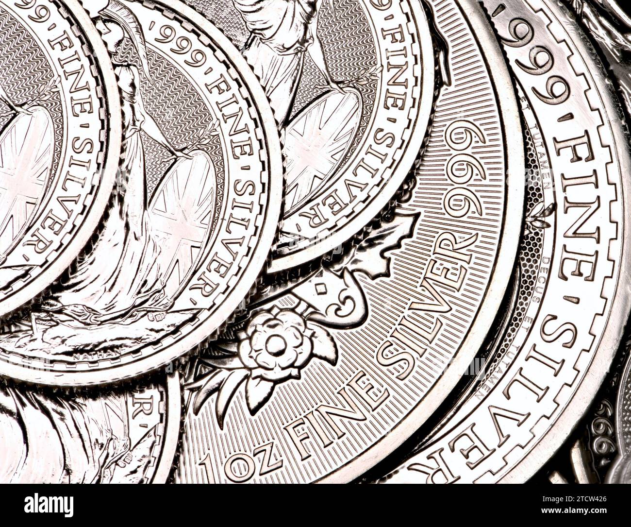 Silver bullion coins - .999 fine silver Stock Photo - Alamy