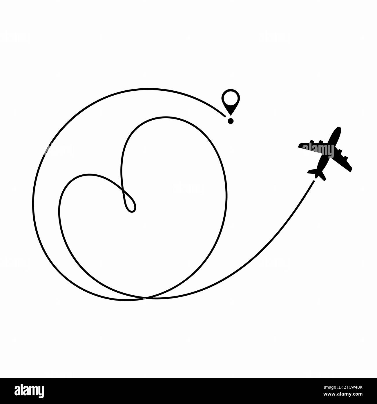 Airplane route plane path. Travel concept. Aircraft tracking. Vector ...