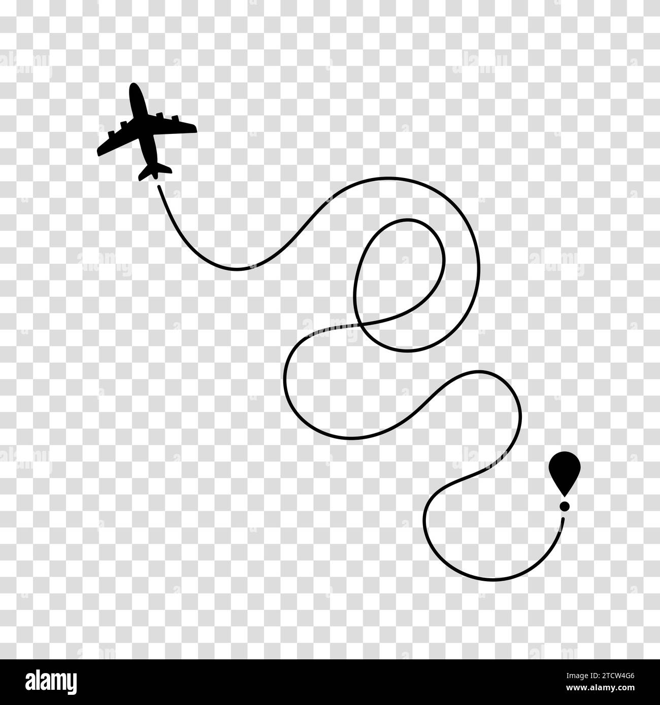 Airplane route plane path. Travel concept. Aircraft tracking. Vector ...