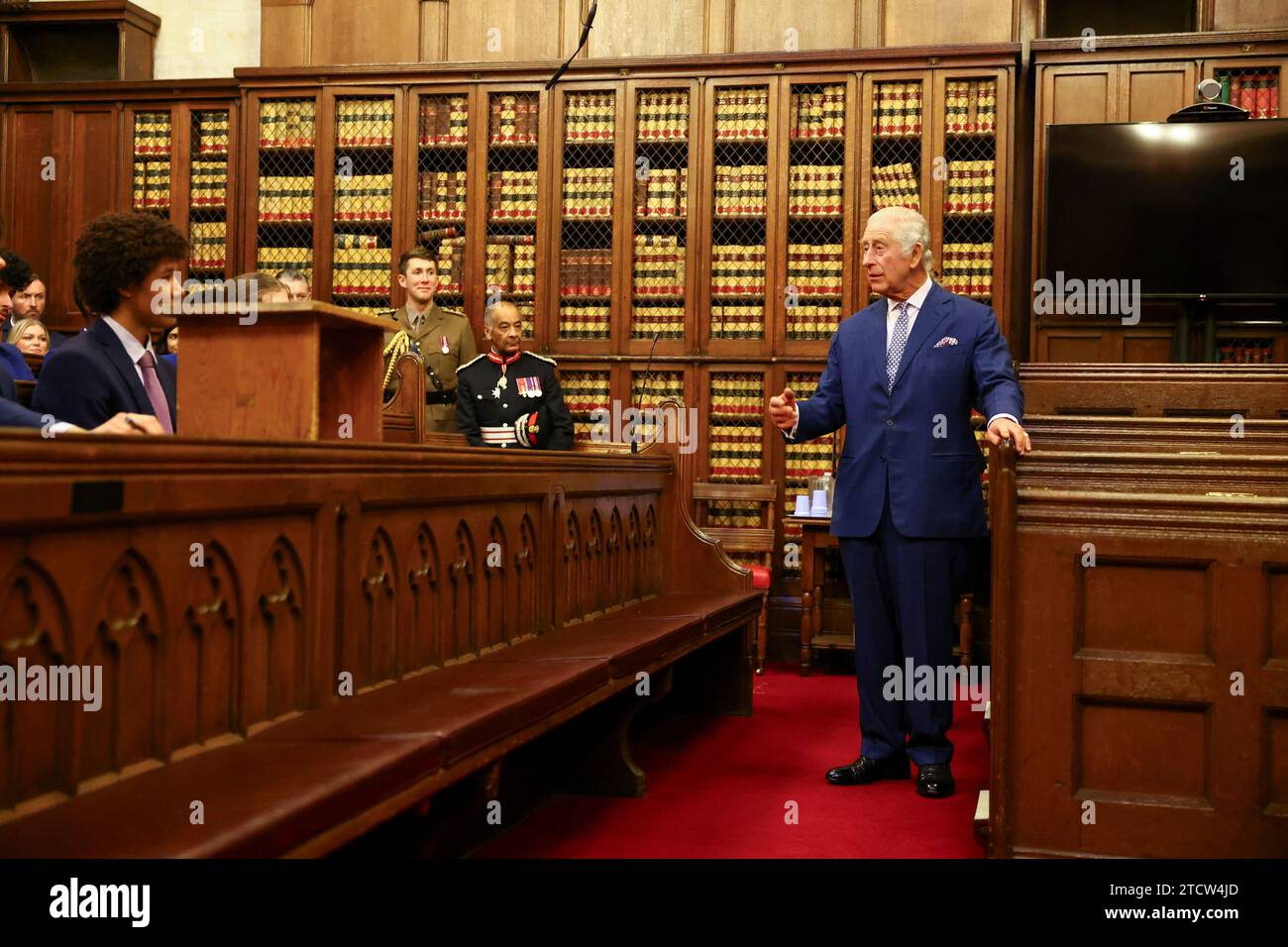 King Charles III during a visit to the Royal Courts of Justice in ...