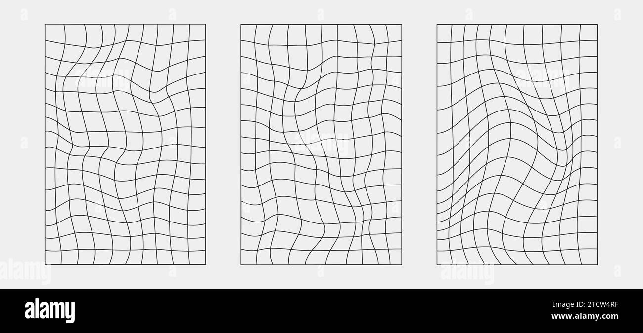 Abstract wireframes, cyberpunk elements and perspective black grids and ...