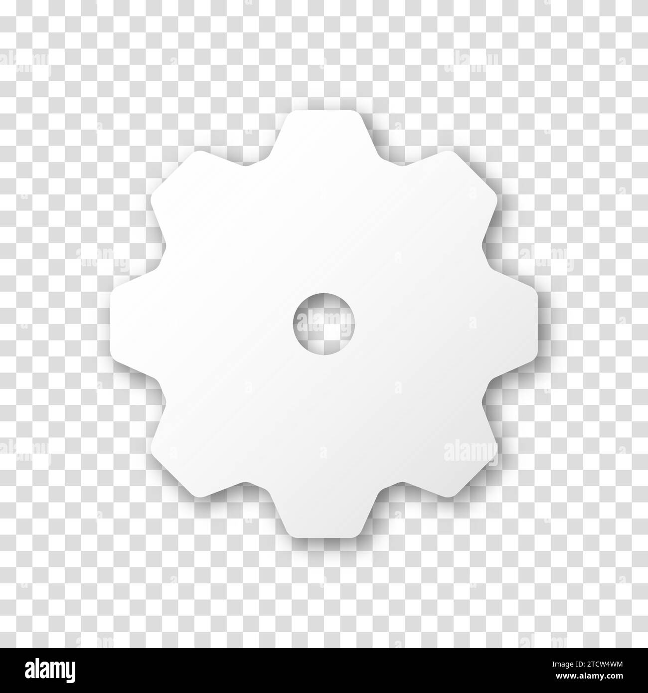 Gear icon, flat design. Machine sprocket gear icon. Realistic vector ...