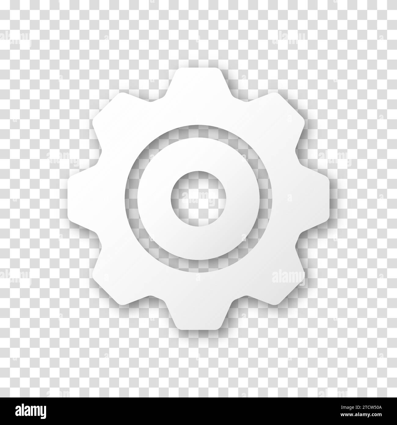 Gear icon, flat design. Machine sprocket gear icon. Realistic vector ...