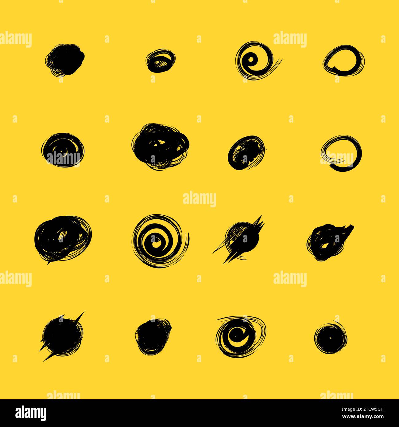 Set of hand drawn doodle circles in a grunge style. Scribble doodle ...