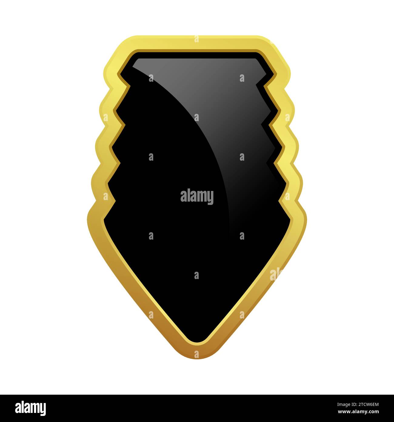 Black shield with glossy bright golden frame. VIP luxury logo design ...