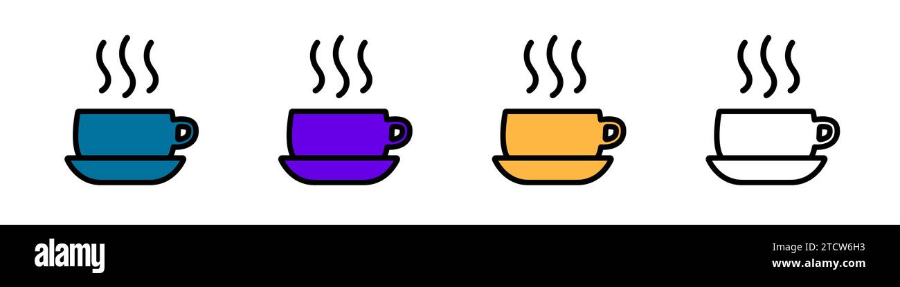 Set of coffee cup icons. Collection of tea cup symbols Stock Vector ...