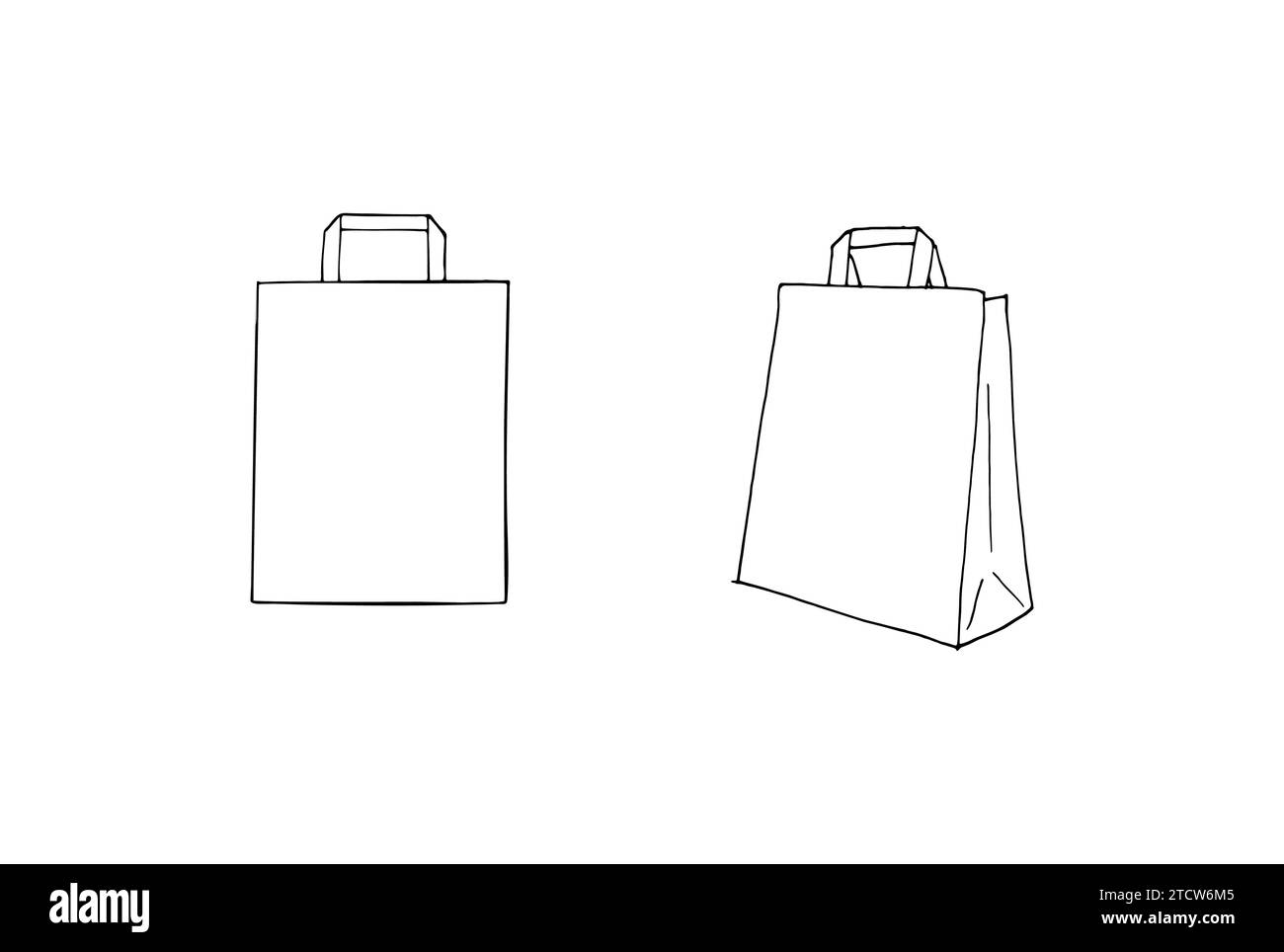 Open paper bag handles Black and White Stock Photos & Images - Alamy