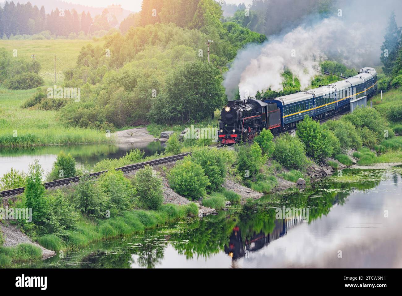 Steam locomotive moves along hi-res stock photography and images - Alamy