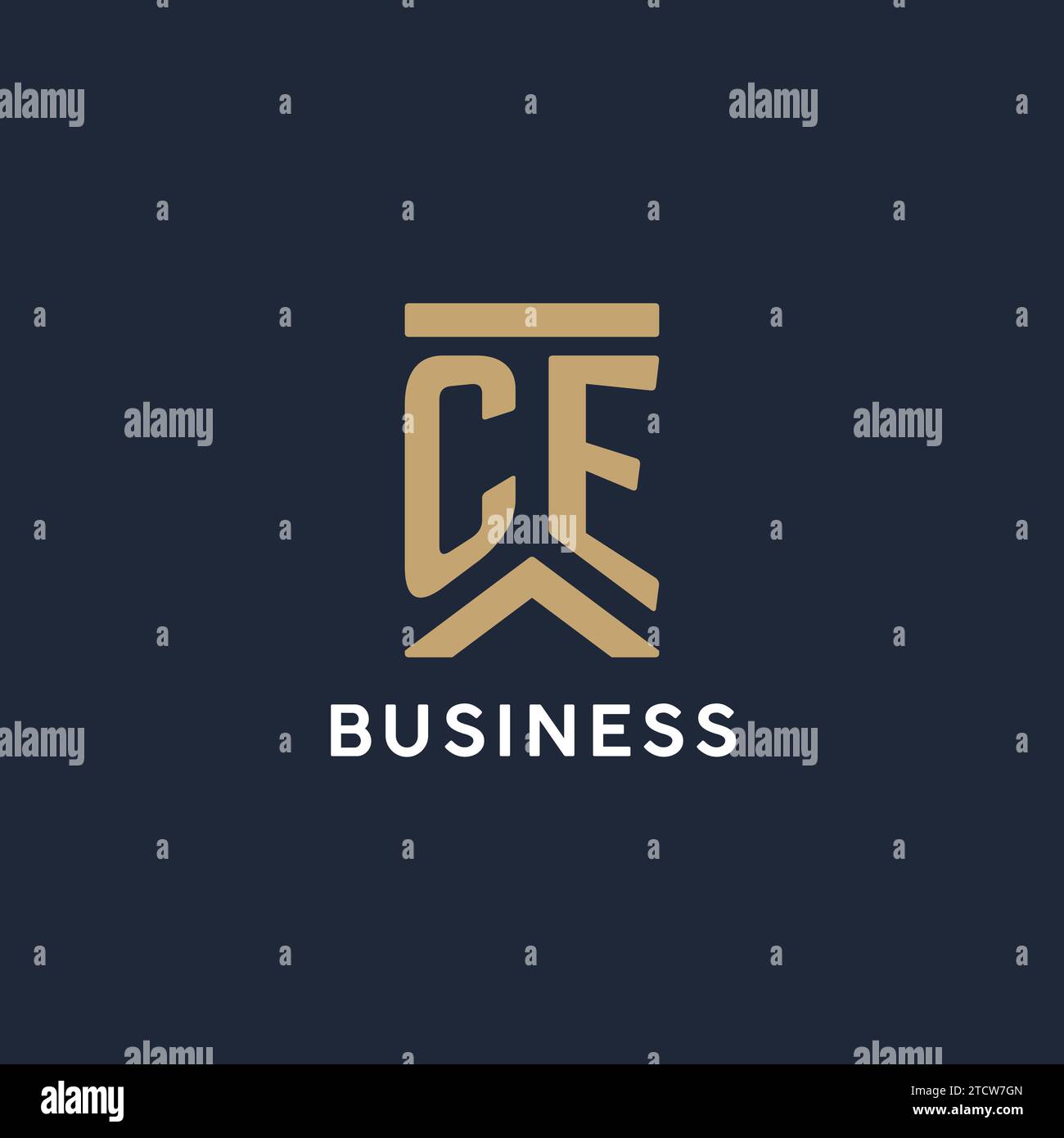 CE initial monogram logo design in a rectangular style with curved side ...