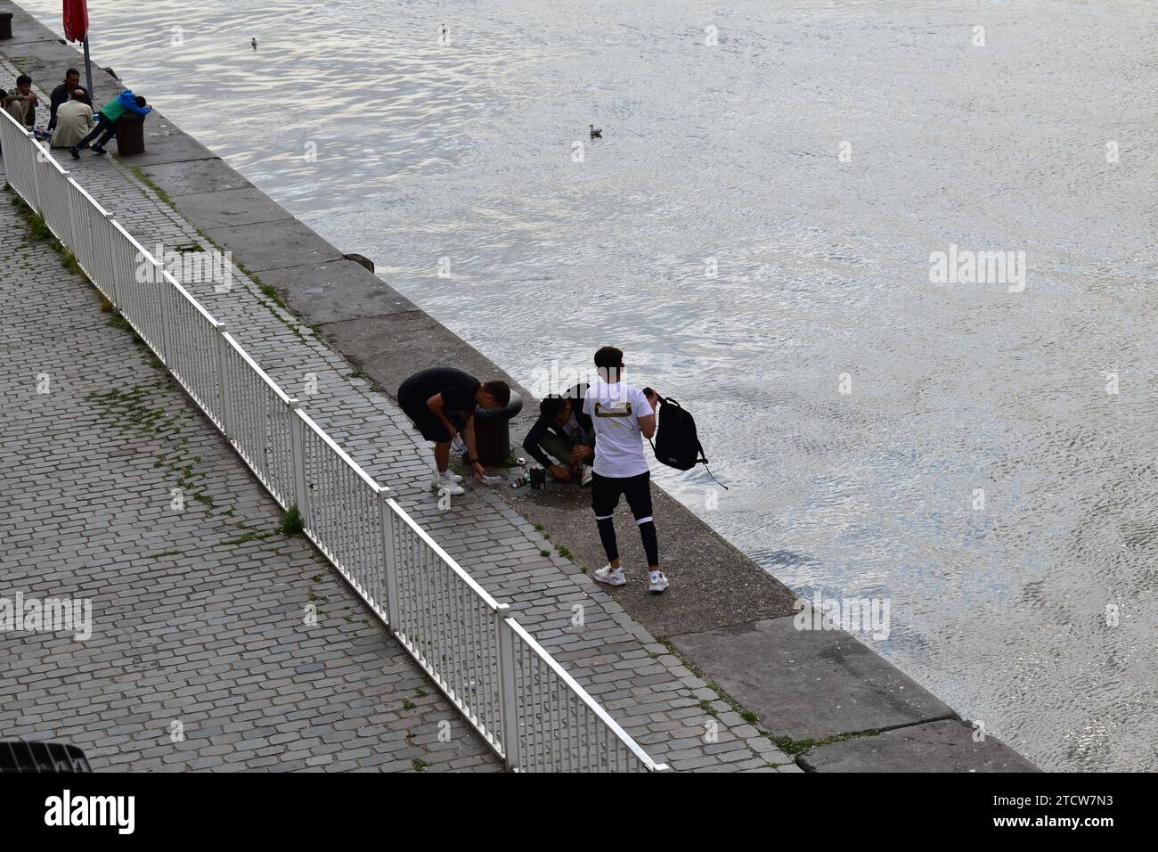 Litter next to young man hi-res stock photography and images - Alamy