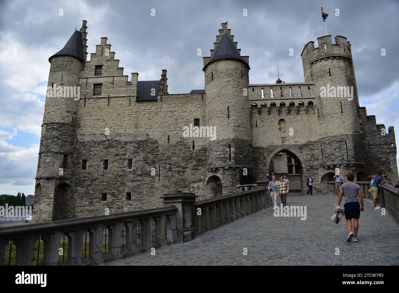 "Het Steen" medieval castle historical landmark on the banks of the ...