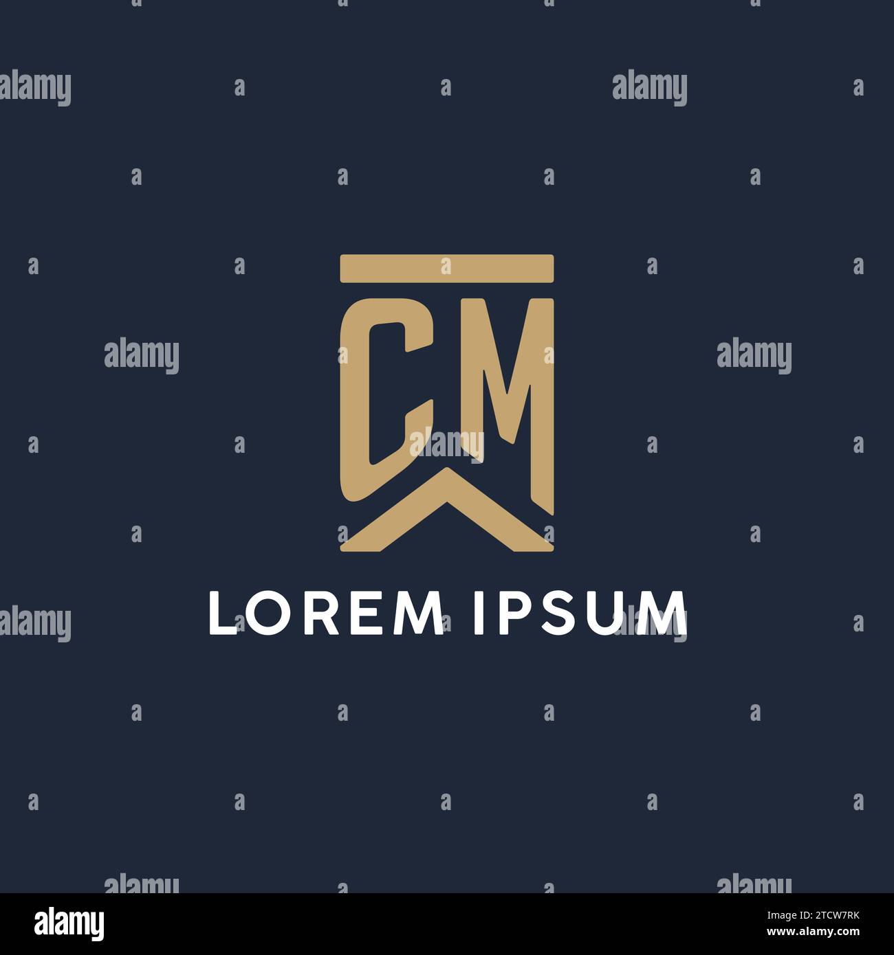 CM initial monogram logo design in a rectangular style with curved side ideas Stock Vector Image ...