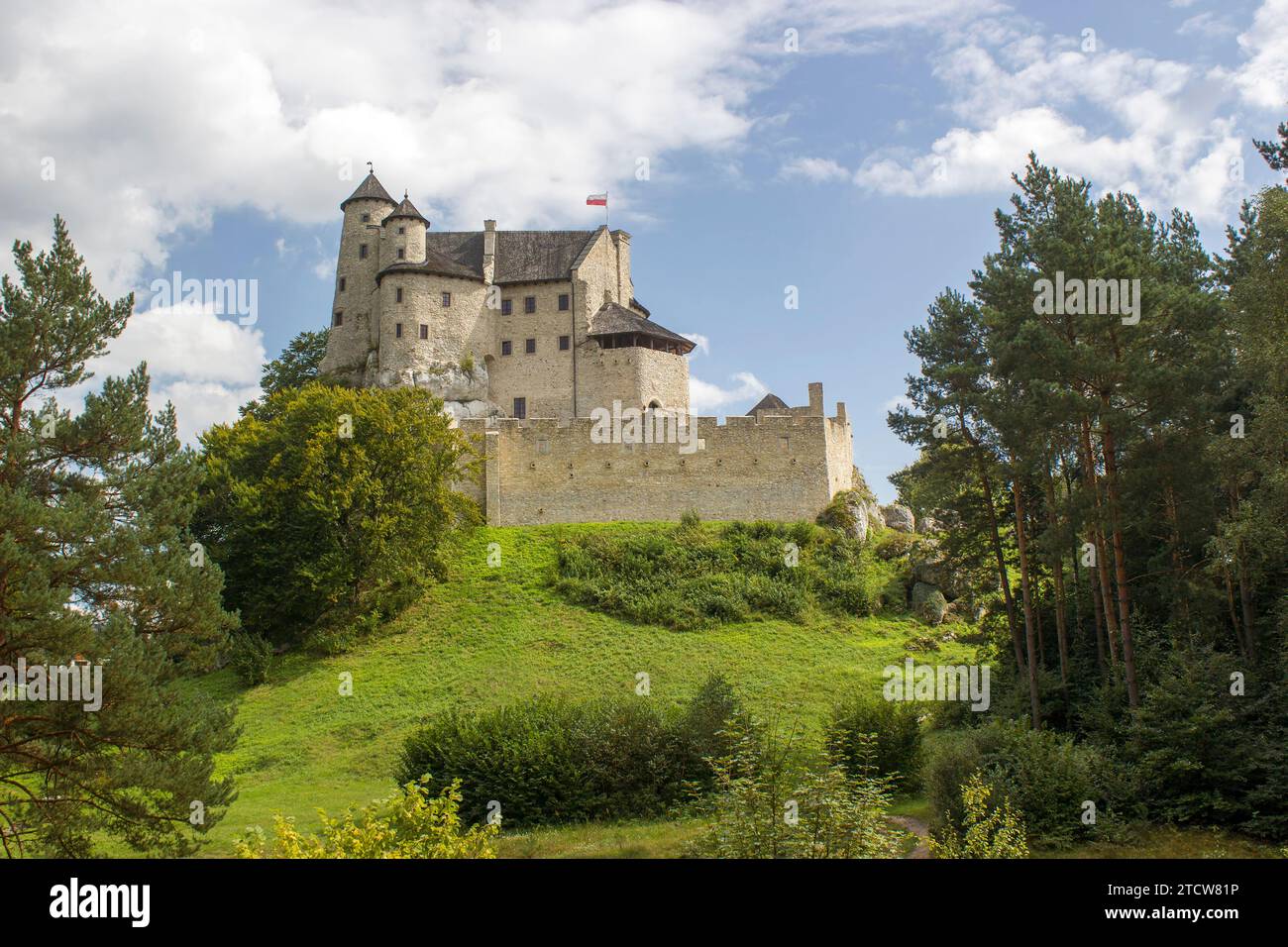View of Bobolice Castle - 14th-century royal castle in the village of ...