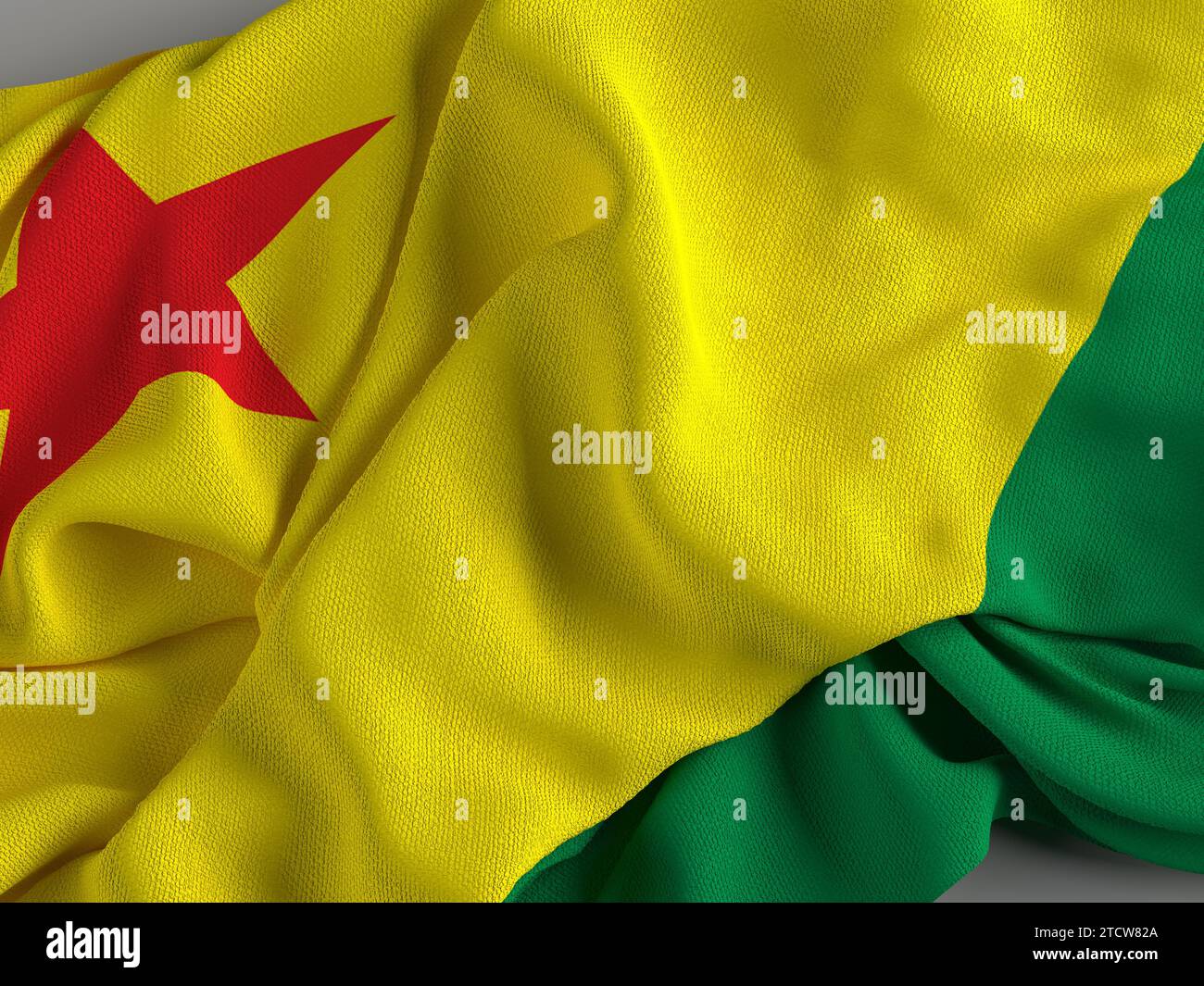 The flag of the state of Acre, North region, Brazil - 3D illustration ...