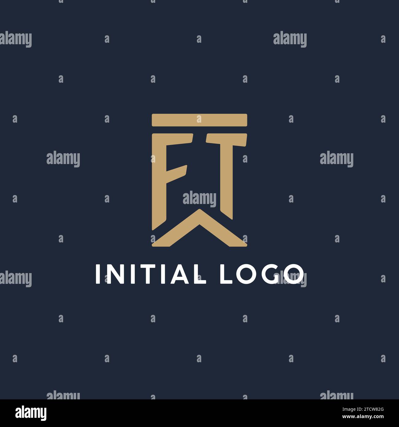 FT initial monogram logo design in a rectangular style with curved side ideas Stock Vector Image ...