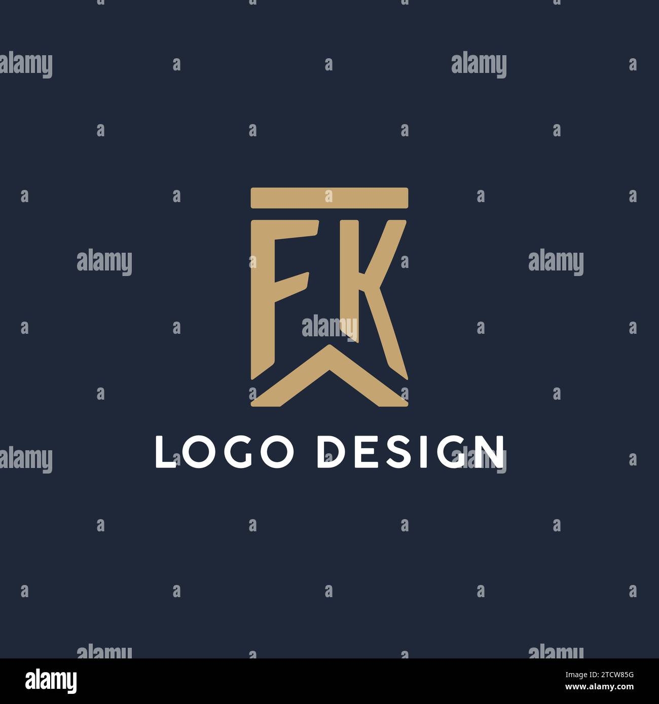 Fk letter design hi-res stock photography and images - Alamy