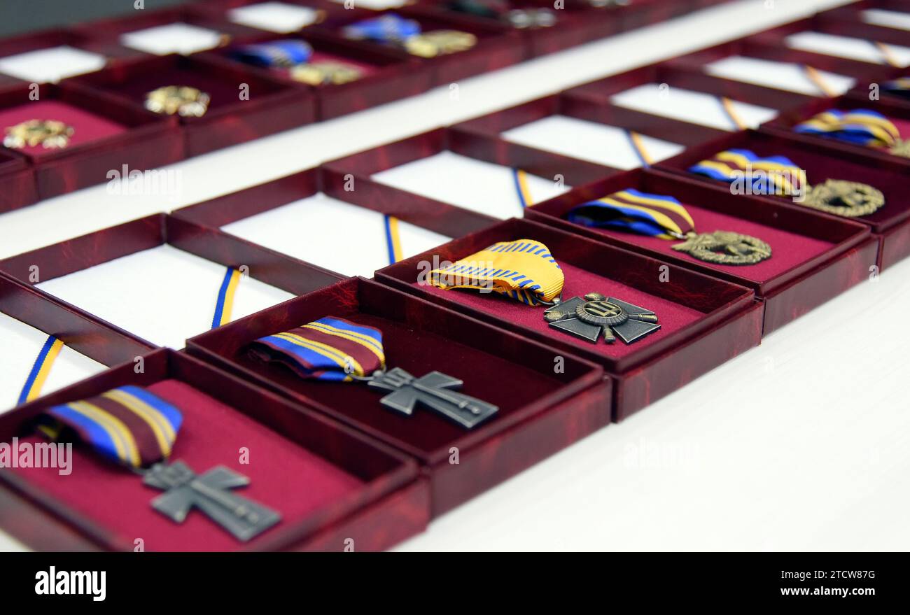 Non Exclusive: KYIV, UKRAINE - DECEMBER 12, 2023 - Medals are to be ...