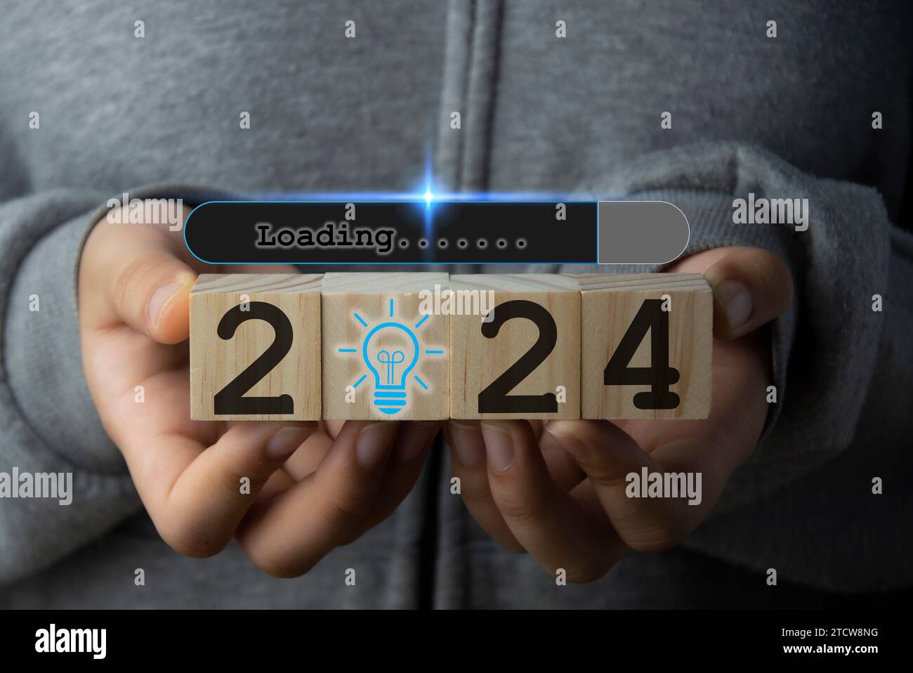 Concept. Loading progress 2024 until countdown. Merry Christmas and ...