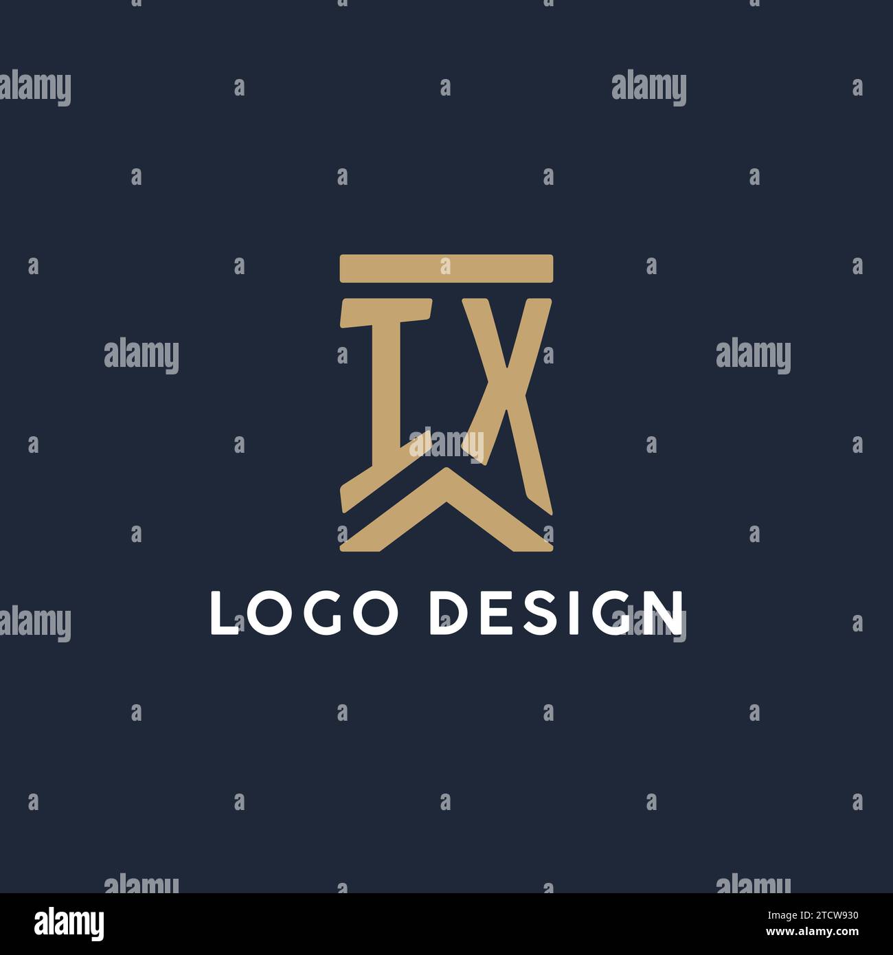 IX initial monogram logo design in a rectangular style with curved side ideas Stock Vector Image ...