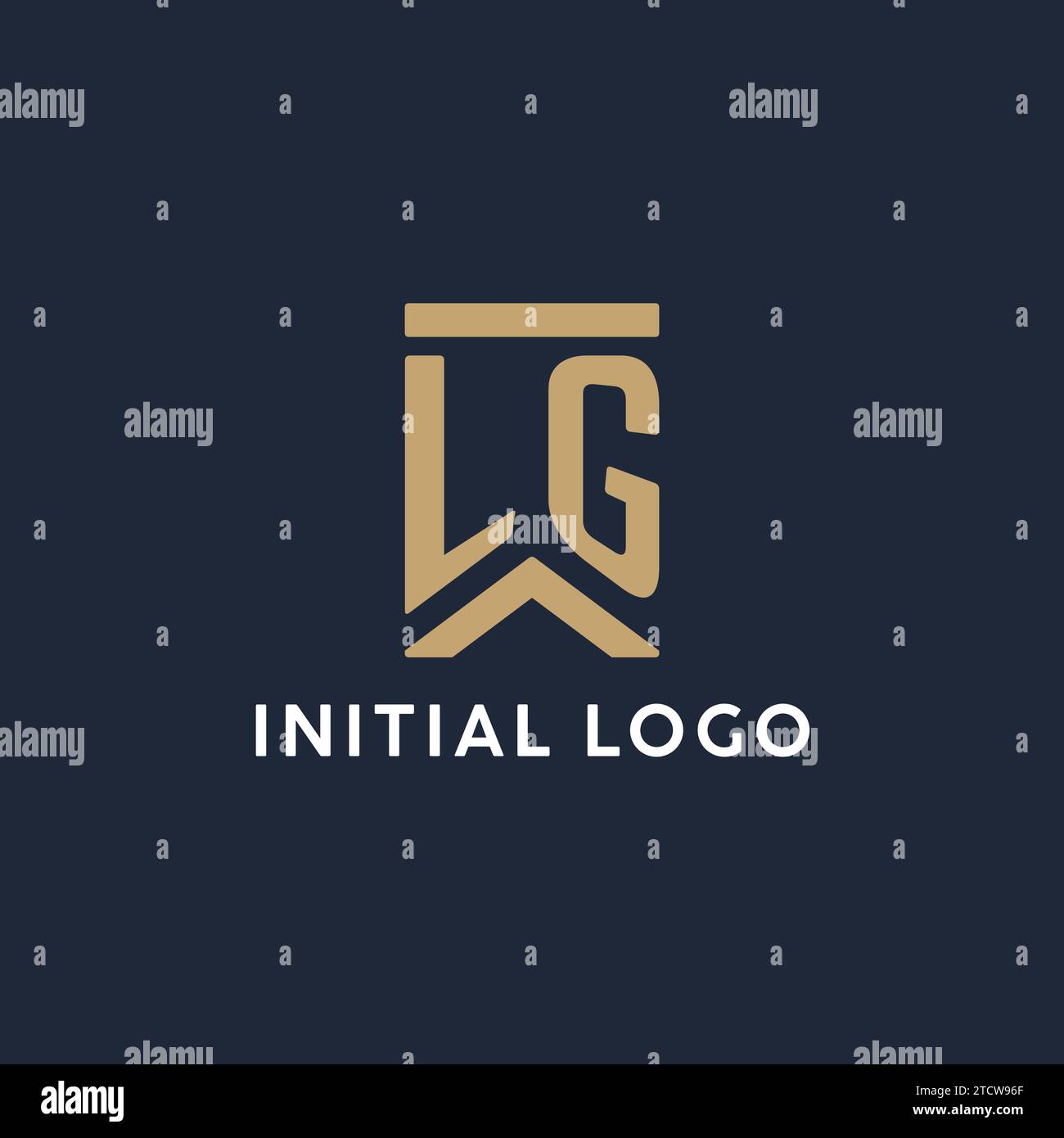 LG initial monogram logo design in a rectangular style with curved side ideas Stock Vector Image ...