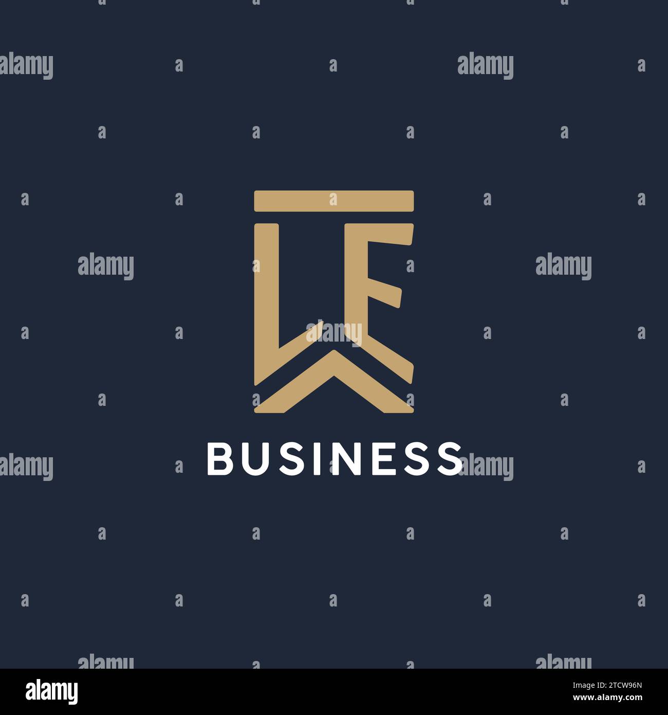 LE initial monogram logo design in a rectangular style with curved side ...