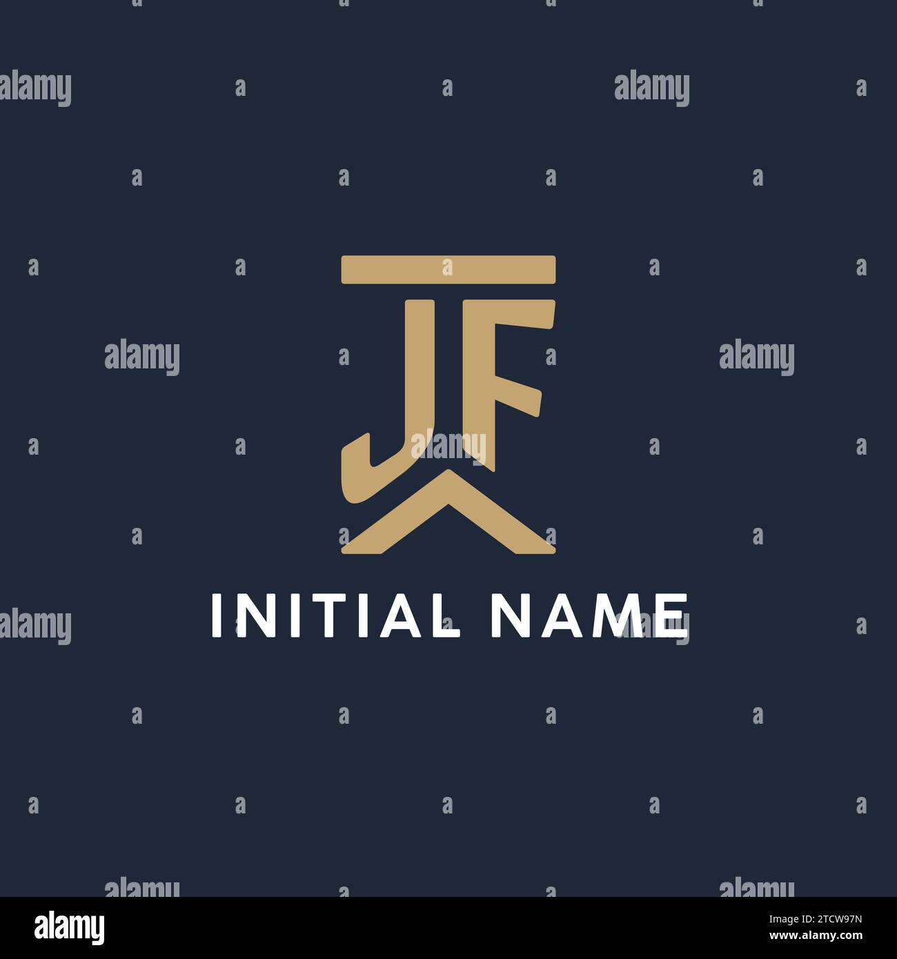 JF initial monogram logo design in a rectangular style with curved side ideas Stock Vector Image ...