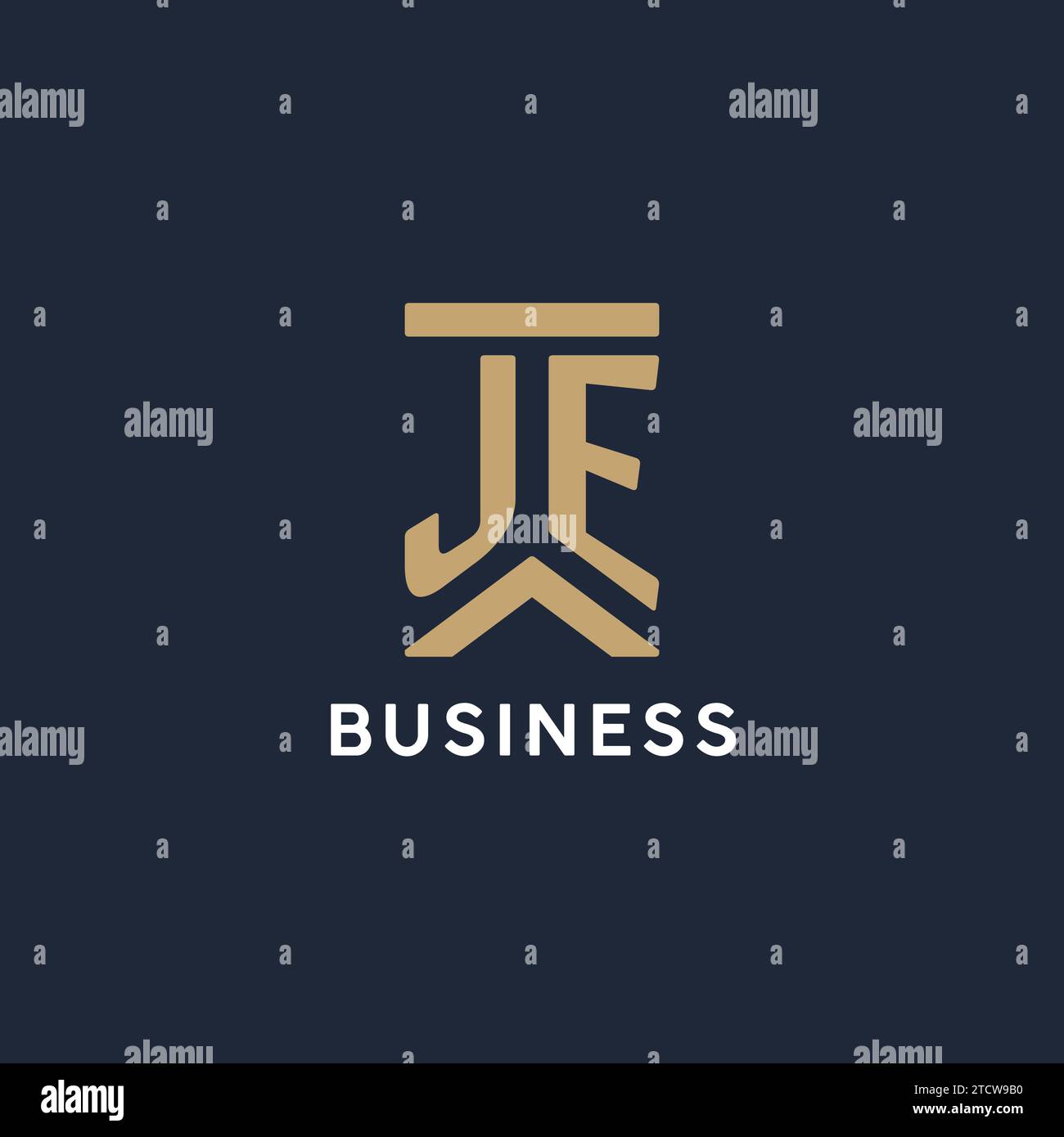 JE initial monogram logo design in a rectangular style with curved side ...