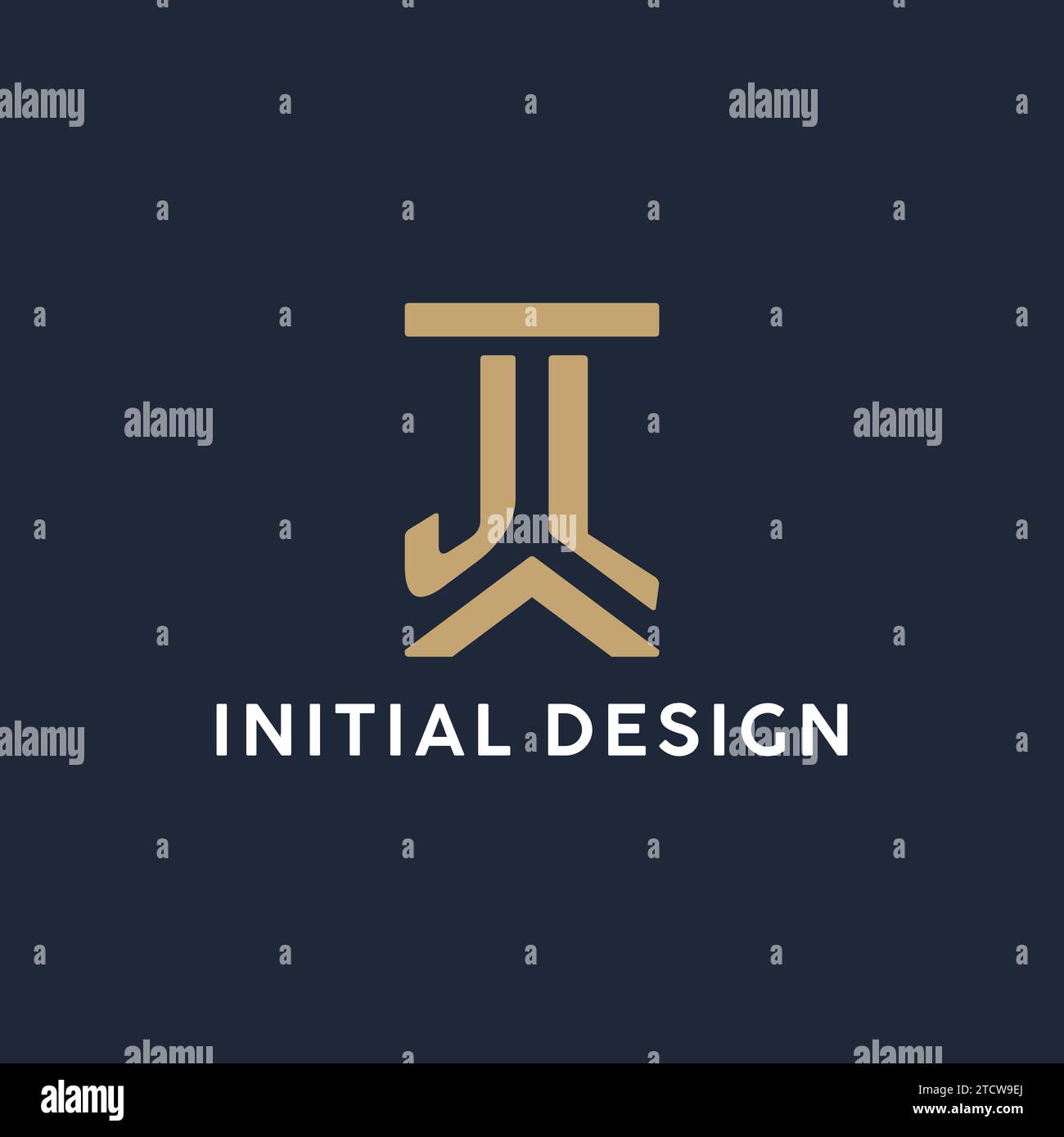 JL initial monogram logo design in a rectangular style with curved side ...