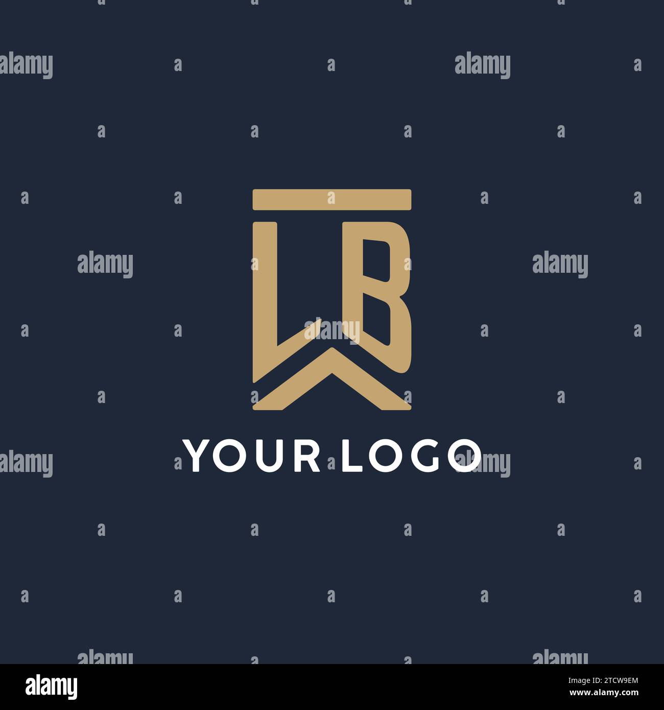 LB initial monogram logo design in a rectangular style with curved side ideas Stock Vector Image ...