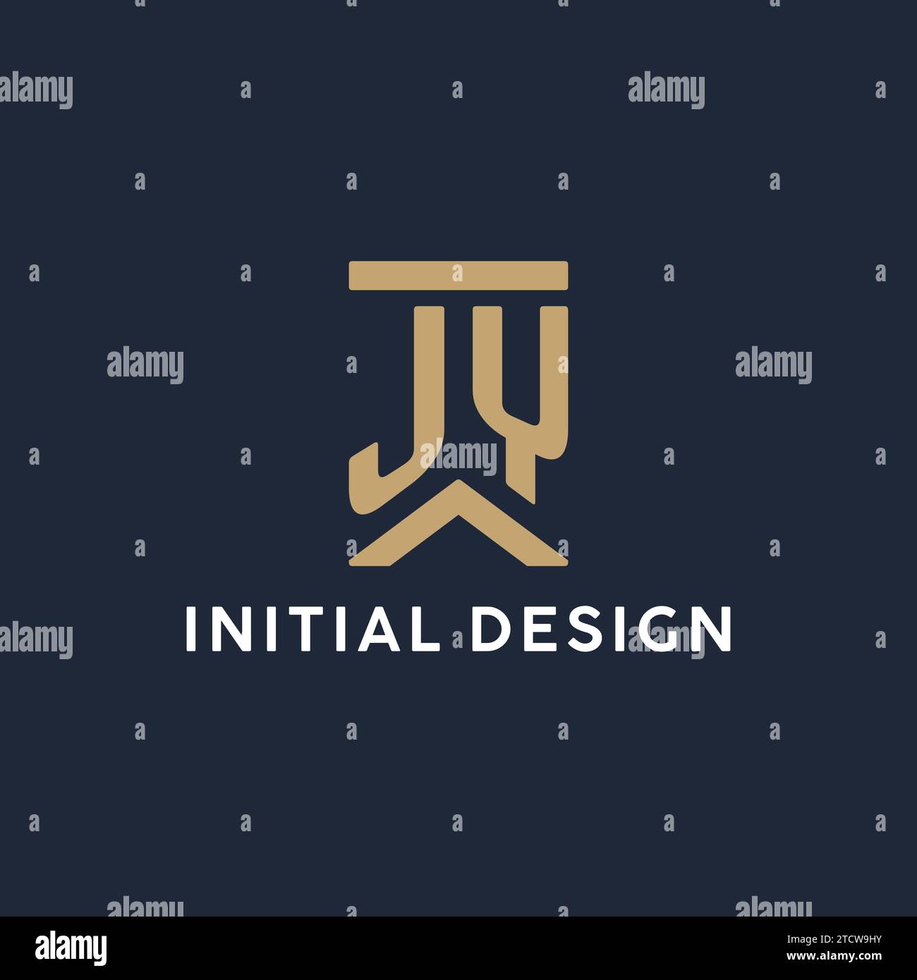JY initial monogram logo design in a rectangular style with curved side ...