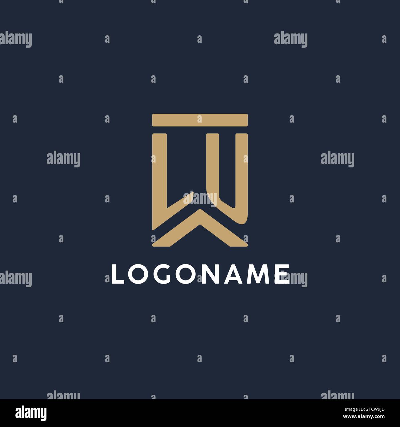 LU initial monogram logo design in a rectangular style with curved side ...