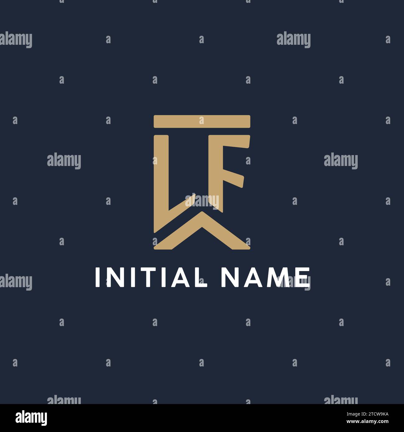 LF initial monogram logo design in a rectangular style with curved side ideas Stock Vector Image ...