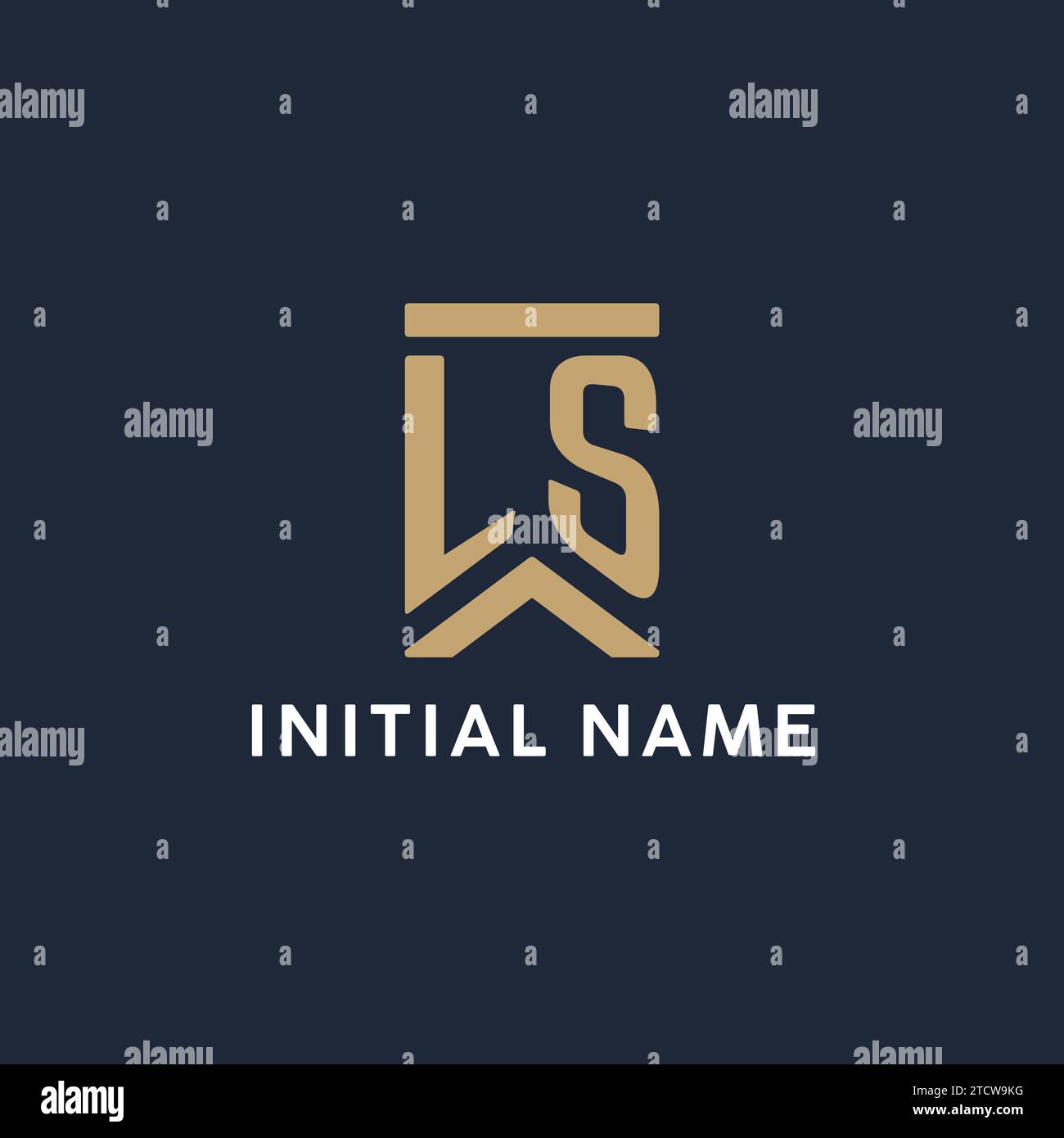 LS initial monogram logo design in a rectangular style with curved side ideas Stock Vector Image ...