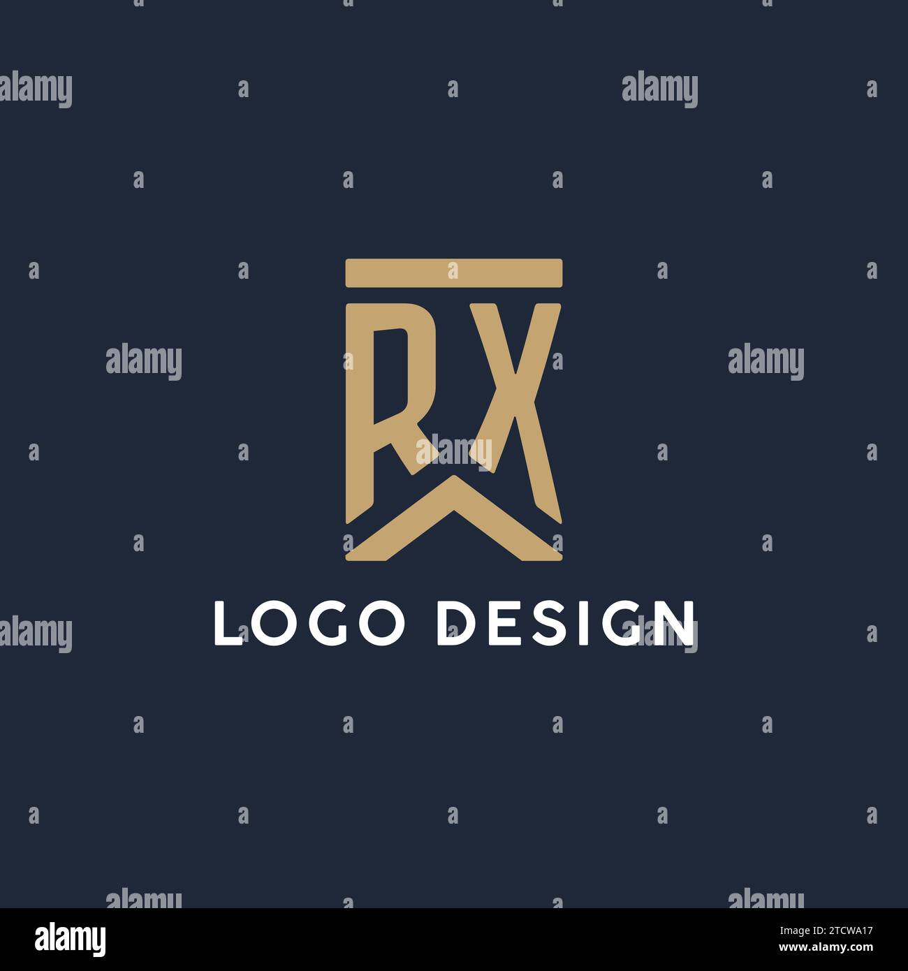 RX initial monogram logo design in a rectangular style with curved side ideas Stock Vector Image ...