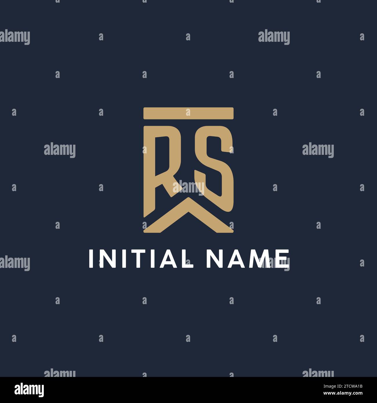 RS initial monogram logo design in a rectangular style with curved side ideas Stock Vector Image ...