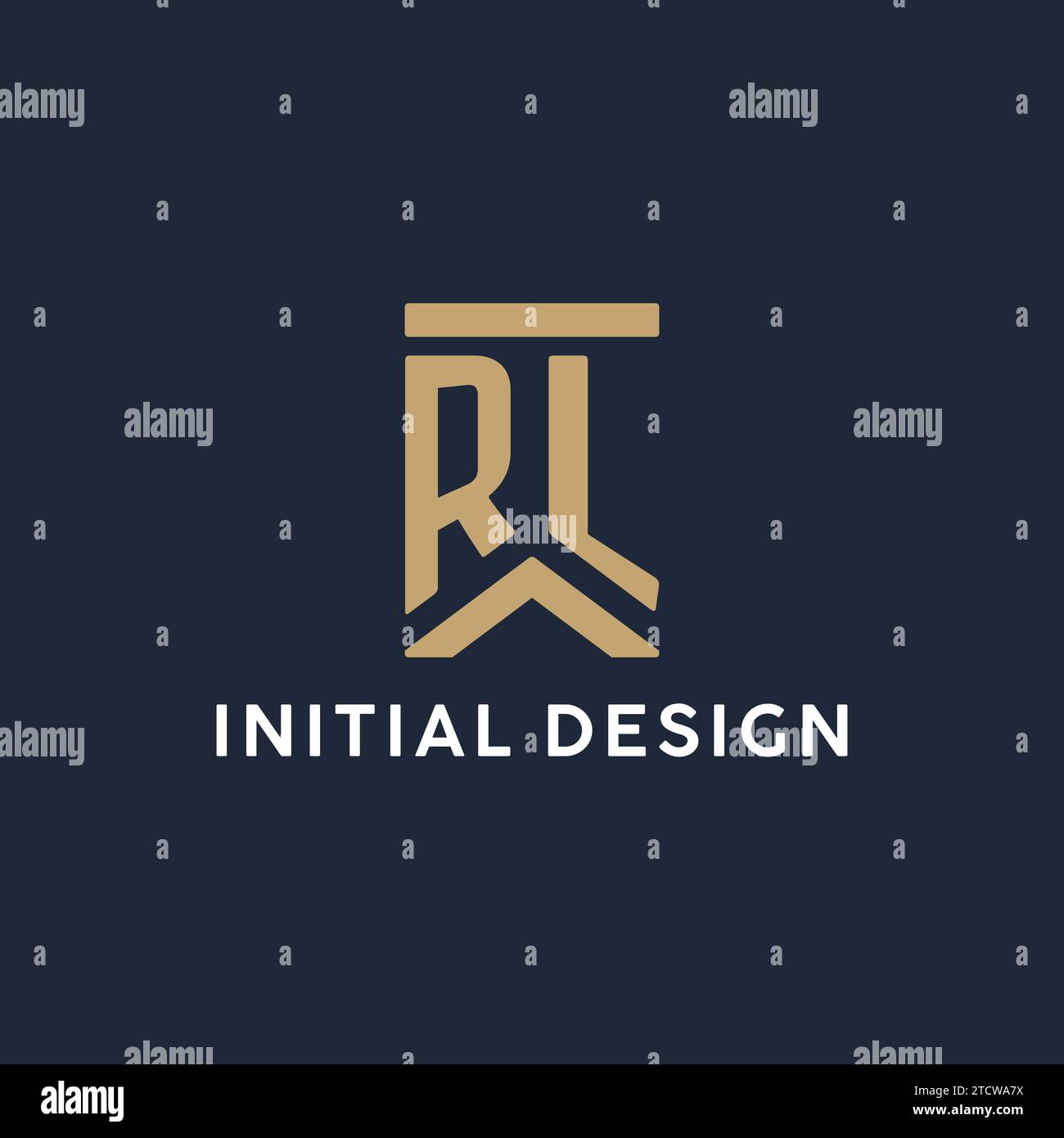 RL initial monogram logo design in a rectangular style with curved side ideas Stock Vector Image ...